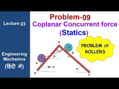 Problem-09-tension in string,rollers rest on inclined plane(statics)# ...