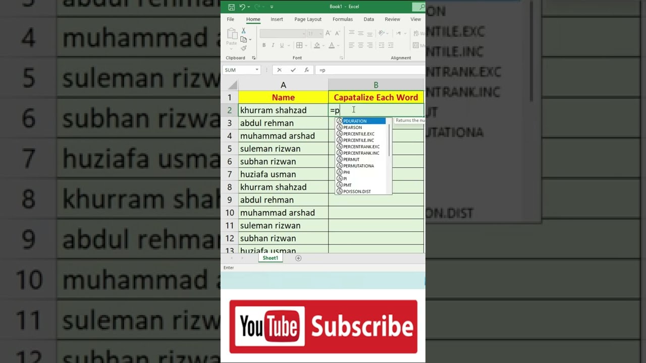 Capitalize Each Word In Excel Excel Tricks 15 YouTube Capitalize Each Word In Excel Excel Tricks 15 YouTube