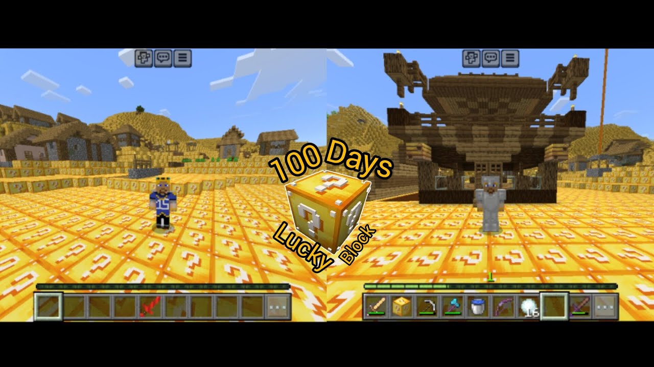 100 Days In Minecraft Lucky Block World (PART1) - YouTube