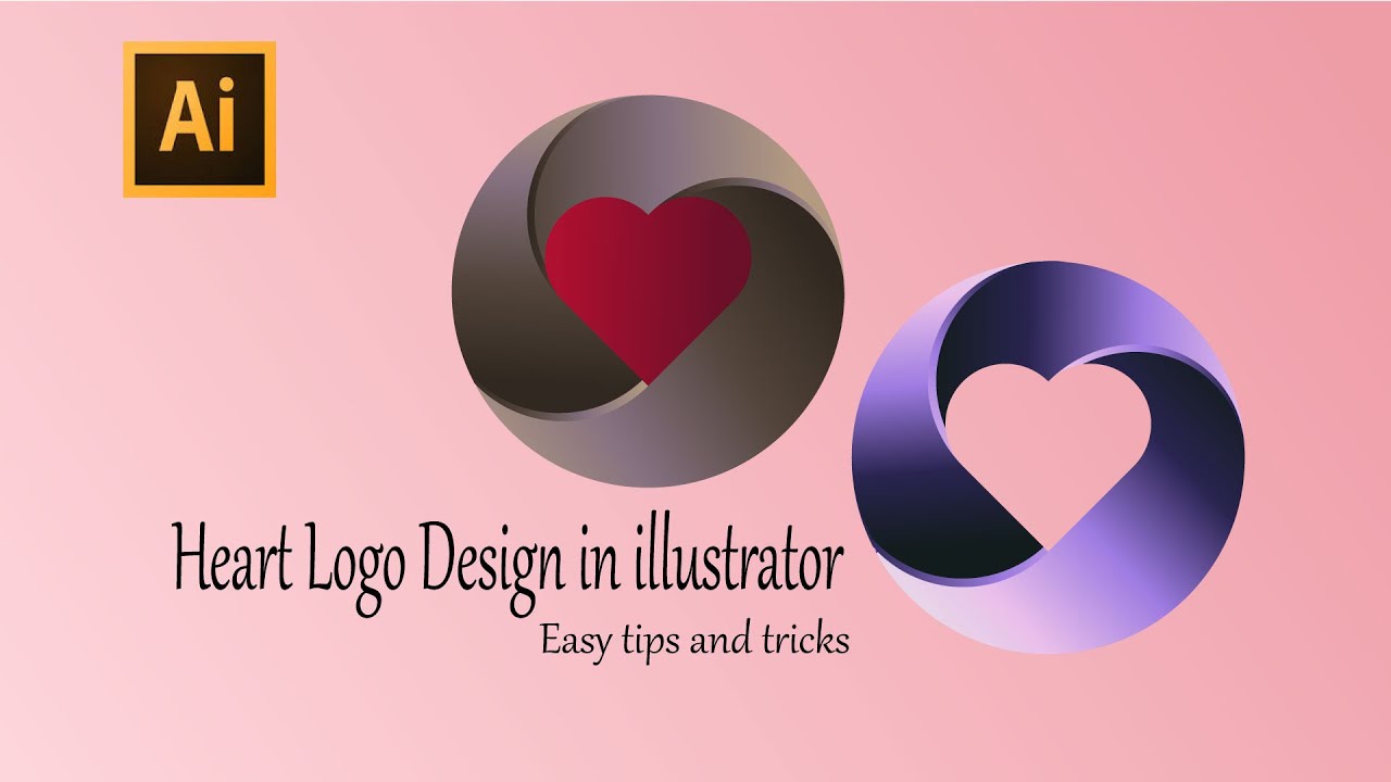 Create a STUNNING Heart Design Logo with Adobe Illustrator Tutorials ...