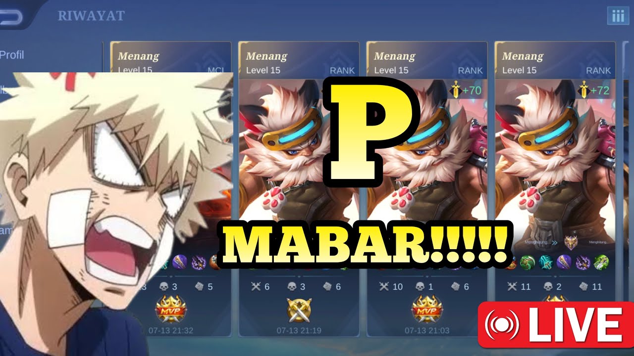 LIVE STREAMING MOBILE LEGENDS!! MLBB RANK PUSH HERO - YouTube