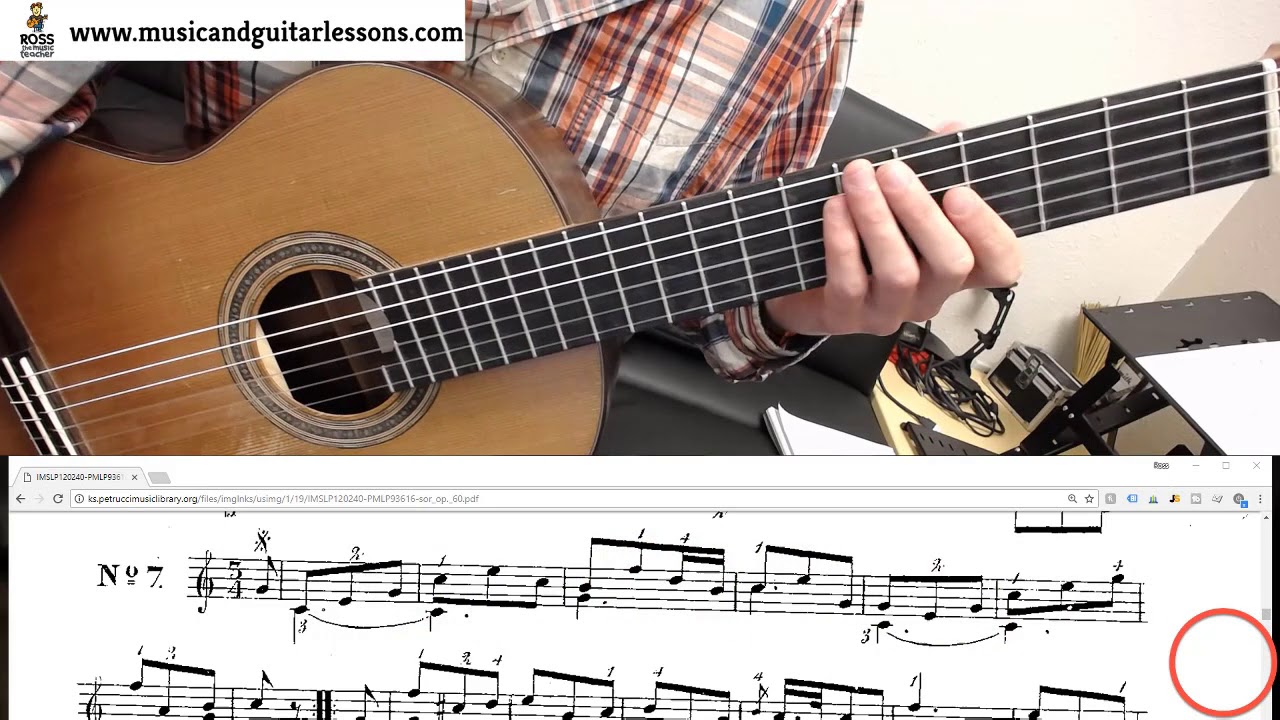 Fernando Sor Op 60 No 7 Classical Guitar Lesson - YouTube