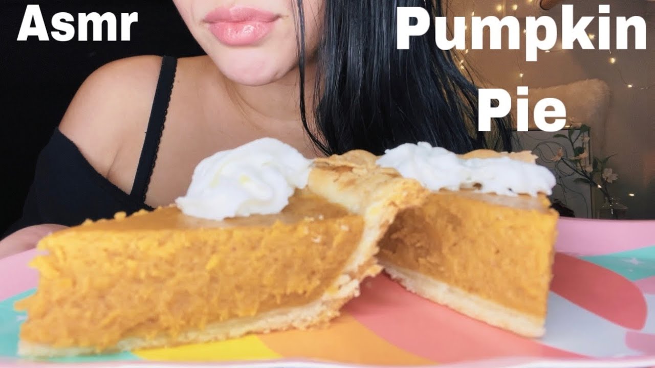 Asmr Eating Pumpkin Pie with Whip Cream Soft Eating Sounds No Talking ...