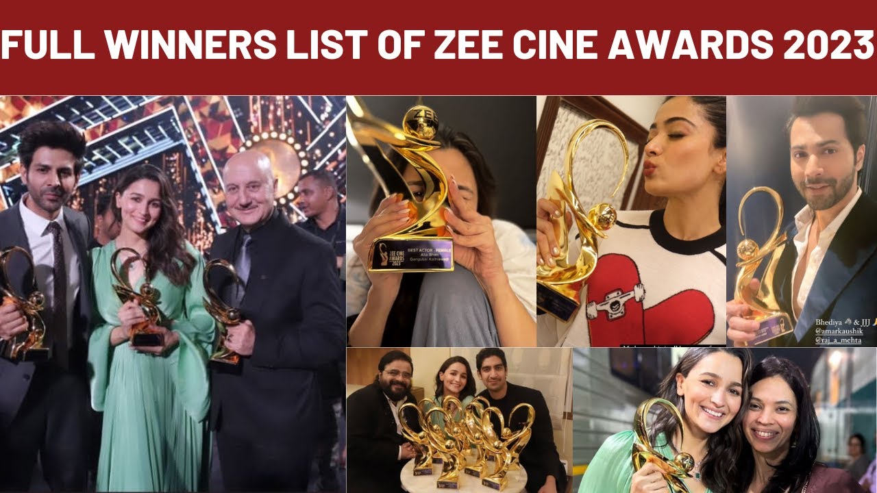 Full Winners List Of Zee Cine Awards 2023 | Alia Rashmika Karthik Varun ...