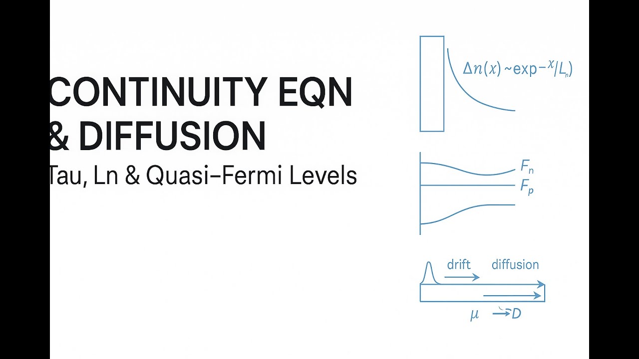 Continuity Equation Explained | Diffusion Length and Quasi Fermi Levels ...