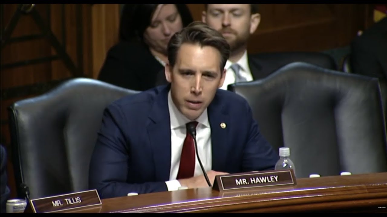 Senator Hawley questions judicial nominee Steven Menashi - YouTube