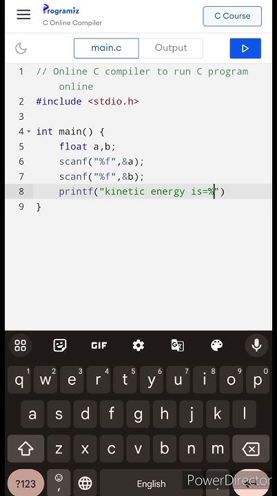 Kinetic Energy In C Language Clanguage Coding Youtubeshorts Codinglife Shorts