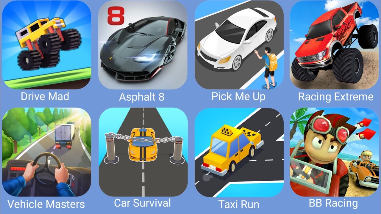 Drive Mad,Asphalt 8,Pick Me Up 3D,Racing Extreme,Vehicle Masters,Car ...