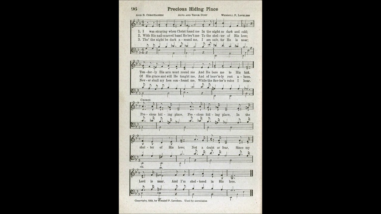 I was Straying When Christ Found Me (Precious Hiding Place) - YouTube