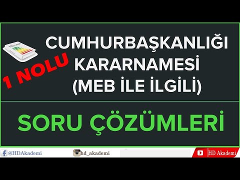 1 Nolu Cumhurbaşkanlığı Kararnamesi (MEB ile ilgili Bölüm) Testi | Mevzuat |