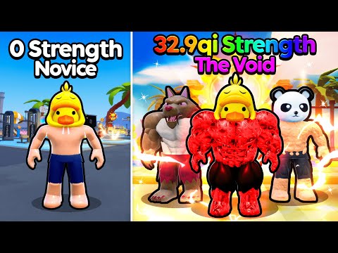 I Unlocked EVERY RANK and Got VOID Strength in Roblox Gym Stars Simulator!