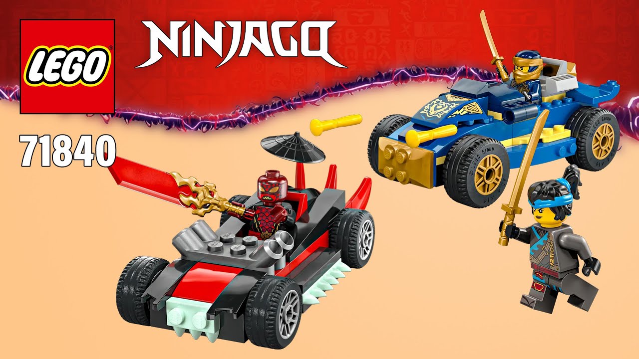 LEGO NINJAGO Dragons Rising Rogue vs Drix Race Car Duel (71840)[111 pcs ...
