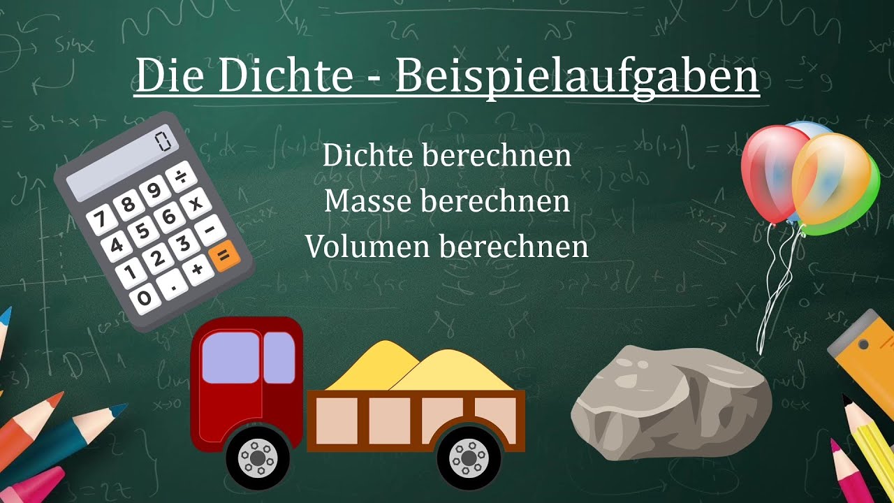 Die Dichte - Beispielaufgaben - YouTube