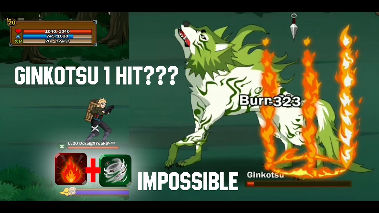 Ninja Legends BETA (Ninja Saga) How To Beat Ginkotsu Using Element Fire ...