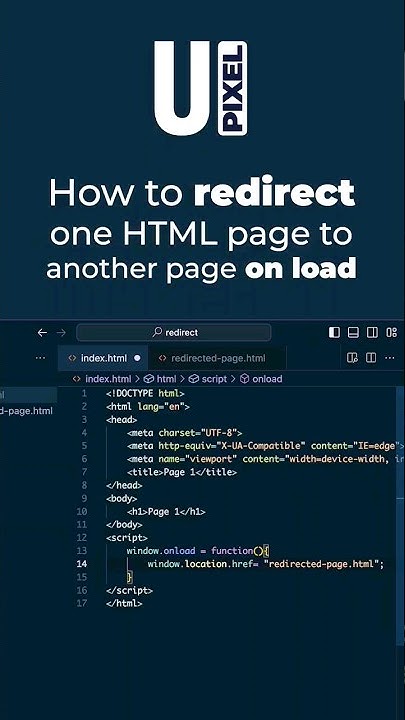 How to redirect one HTML page to another on load #htmlcss #shorts #coding #webdevelopment # ...