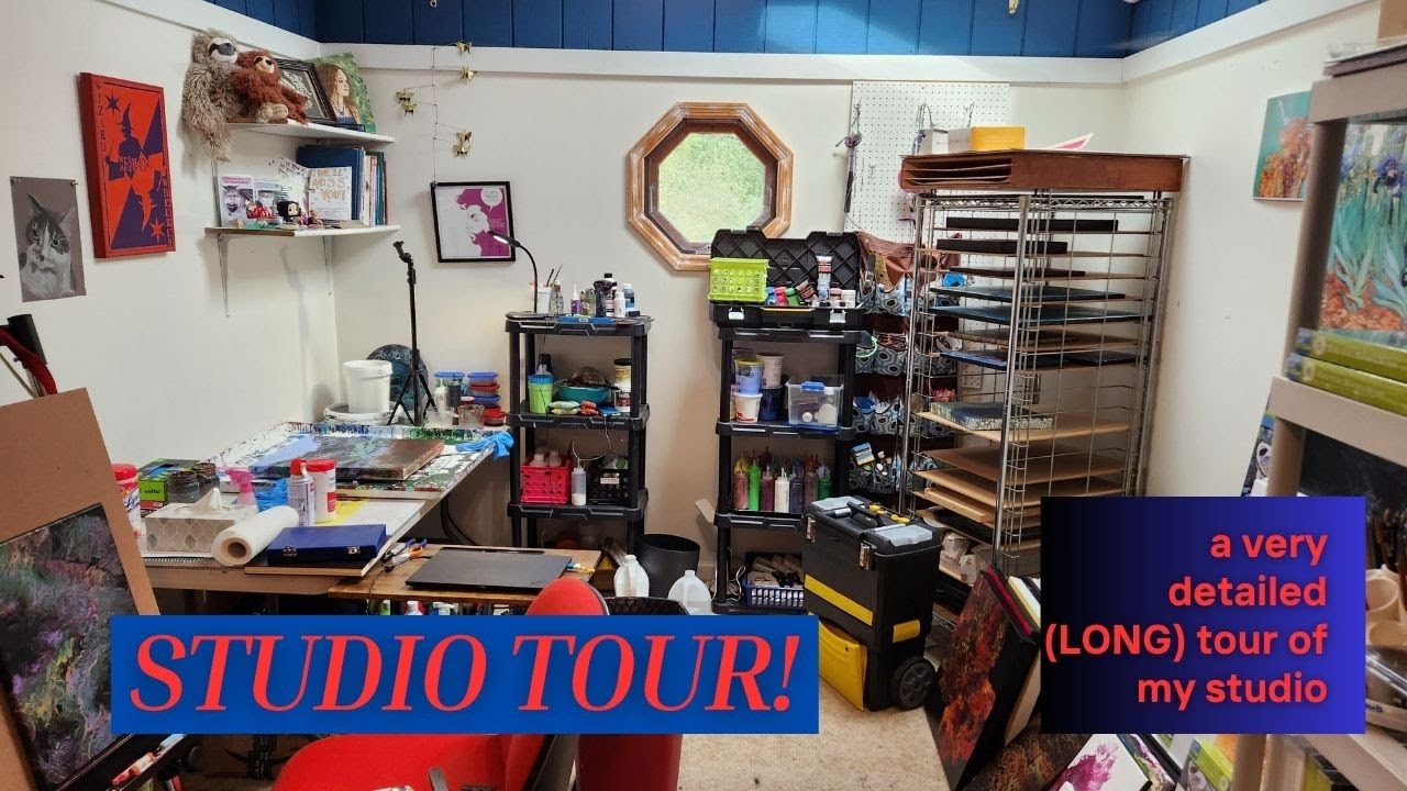 Studio Tour 2024 - Revamping my art studio, midlife, and channel ...