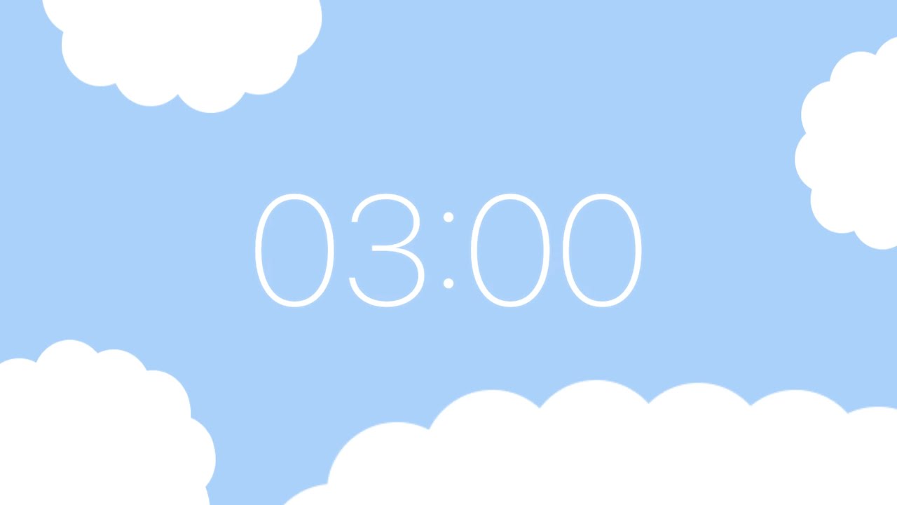 3 Minute Pastel Blue White Clouds Timer With End Sound - YouTube