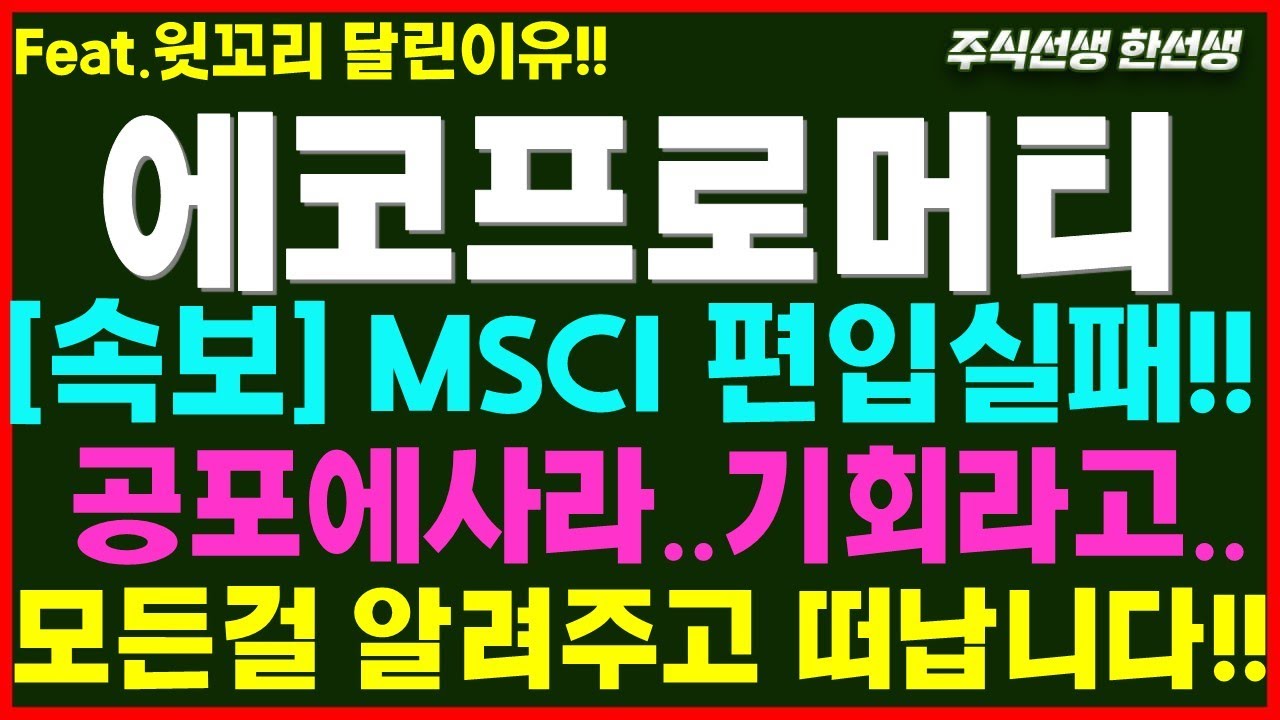 에코프로머티리얼즈 속보 Msci편입실패 공포에사라기회라고 계속 타점드렸습니다모든걸 알려주고 떠납니다 에코프로머티리얼즈 에코프로머티 Ls머트리얼즈