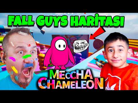 SAKLANAMADILAR! FALL GUYS HARİTASI! | MECCHA CHAMELEON