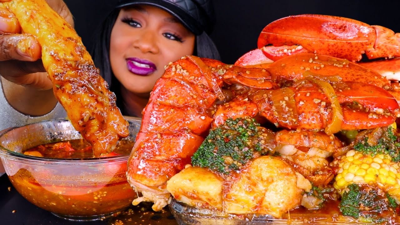 KING CRAB SEAFOOD BOIL MUKBANG | DESHELLED | LOBSTER | SEAFOOD MUKBANG ...