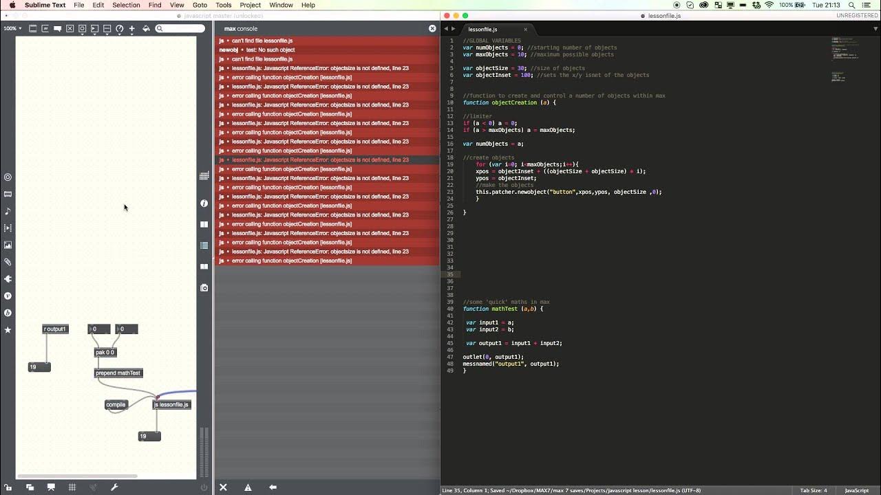MAX MSP: INTRODUCTION TO JAVASCRIPT PT2 - YouTube
