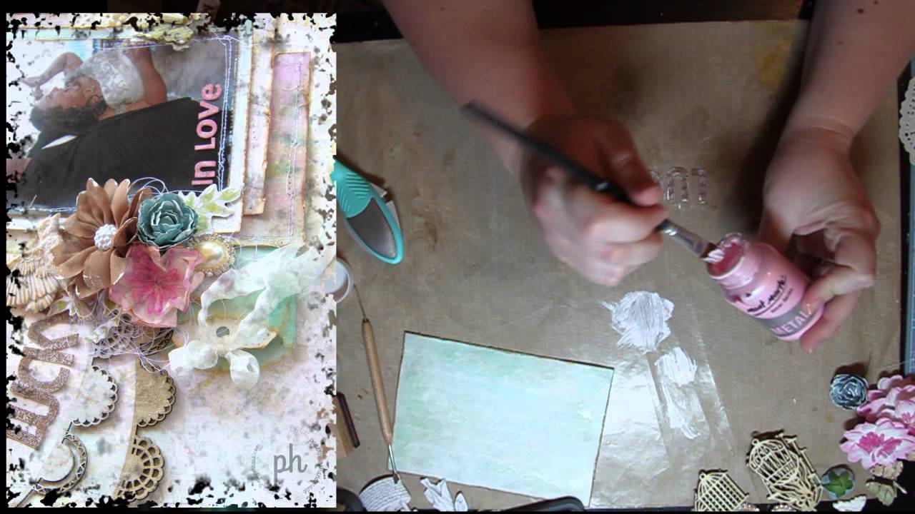 Shabby Chic Scrapbooking Techniques Ideas Tutorial with Amy Prior - YouTube