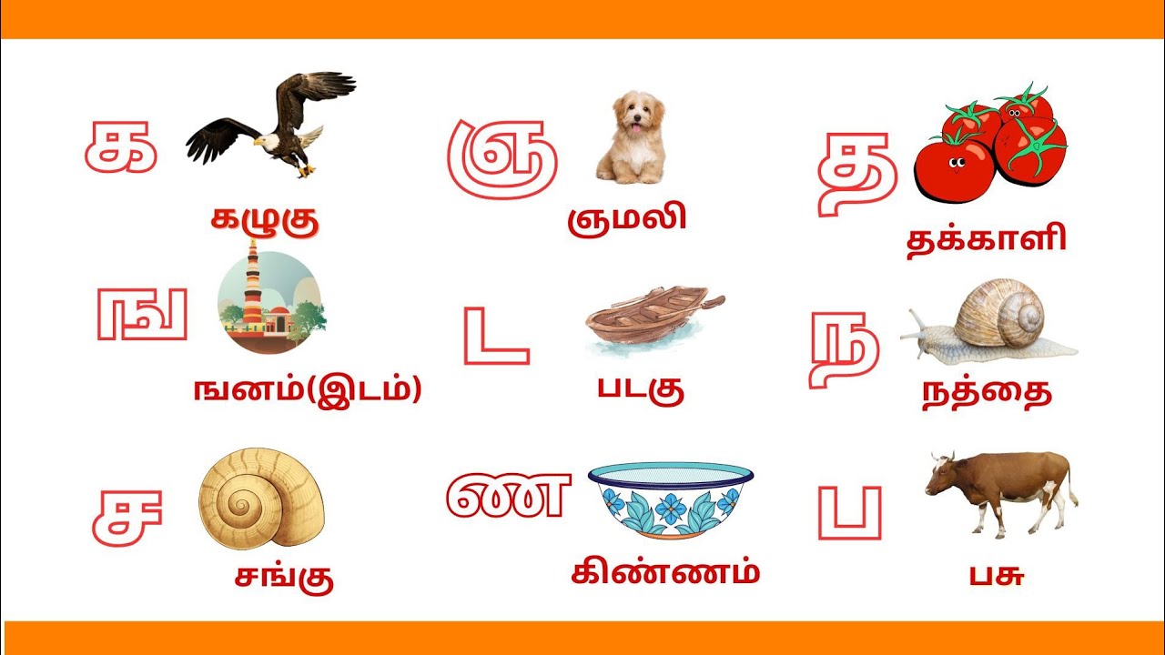 Mei ezhuthukkal in tamil / tamil basic letters / ka, ga, cha in tamil ...