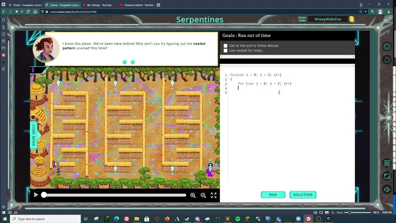 Ozaria - Javascript - Chapter 3 - Module 3 - Serpentines - YouTube