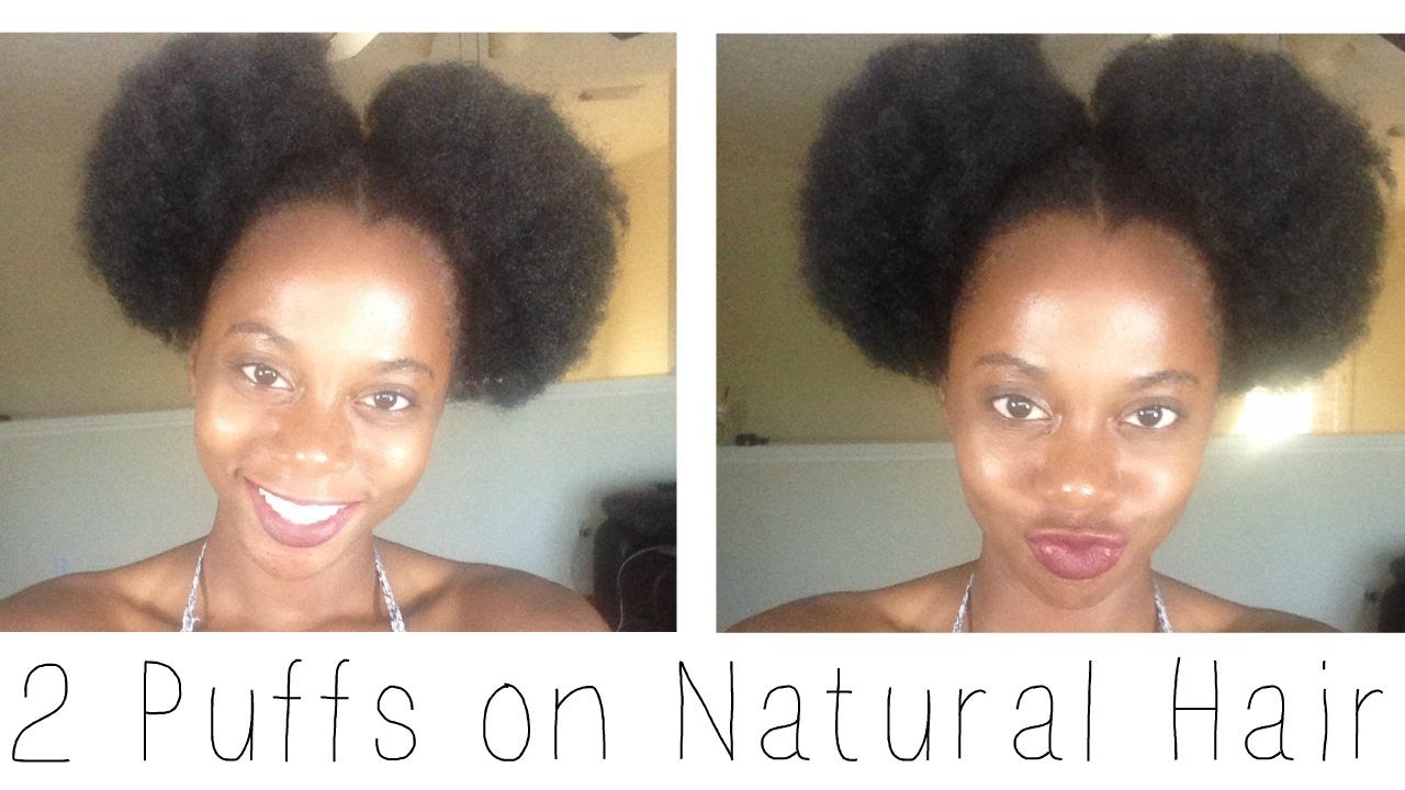 2 Afro Puffs of Natural Hair - YouTube