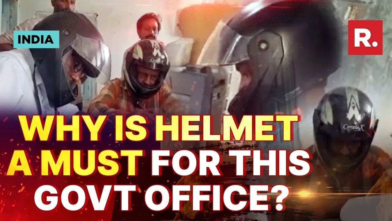 Govt officials wearing helmets inside an office, watch video to know ...