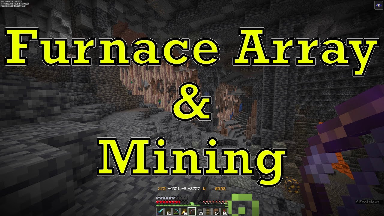 Furnace Array and Mining - Minecraft 1.20.1 Singleplayer - Stream No ...