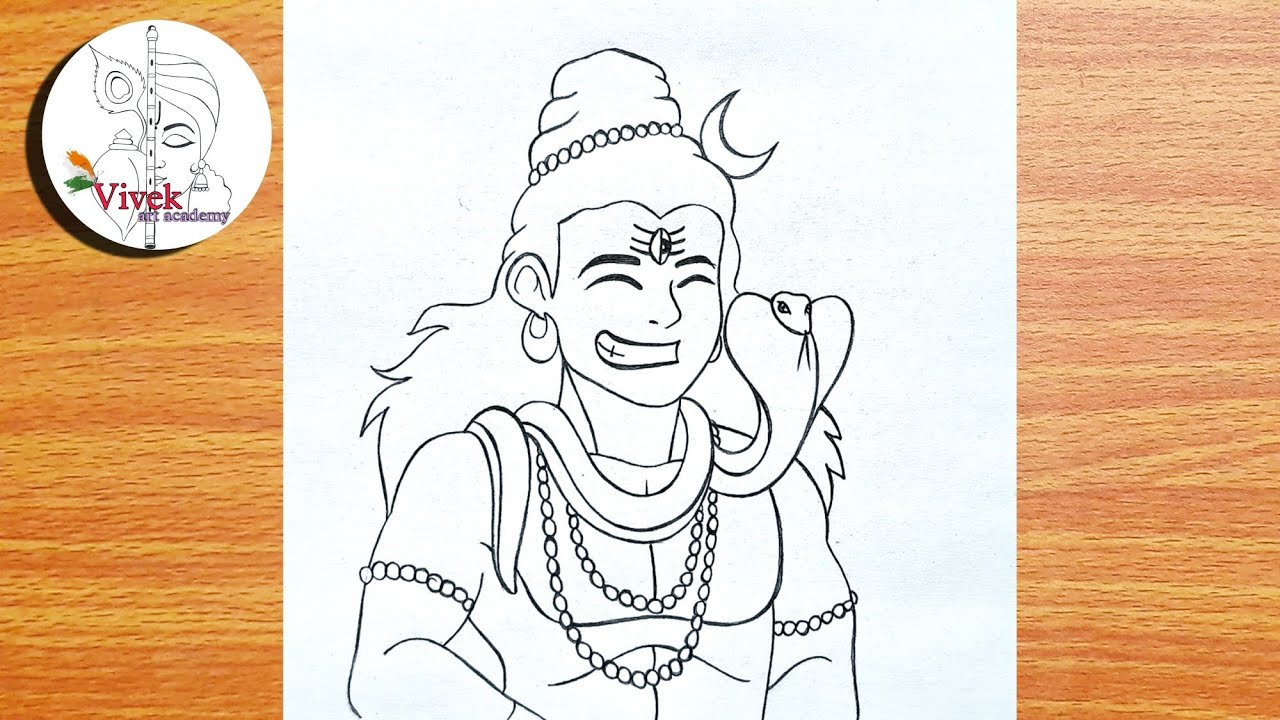 Bholenath Laughing Cute Drawing | Lord Shiva Drawing | Pencil Drawing ...