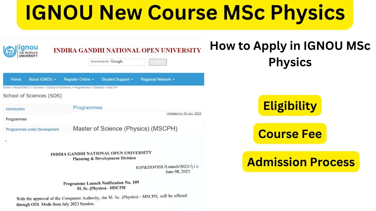 IGNOU New Course MSc Physics How To Apply In IGNOU MSc Physics ignou-new-course-msc-physics-how-to-apply-in-ignou-msc-physics