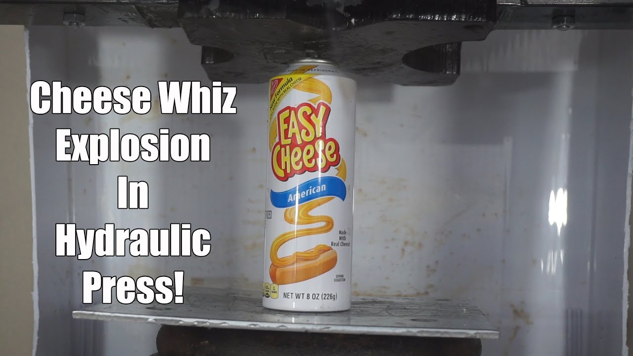 Cheese Whiz Explodes When Crushed By Hydraulic Press - YouTube