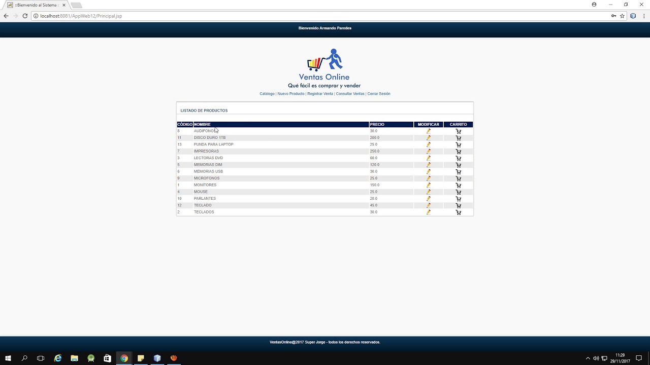 NetBeans - Sistema Web Ventas Nivel Administrador - YouTube