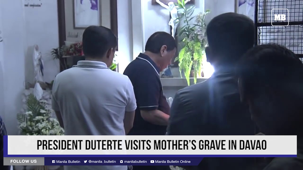 President Duterte visits mother’s grave in Davao - YouTube