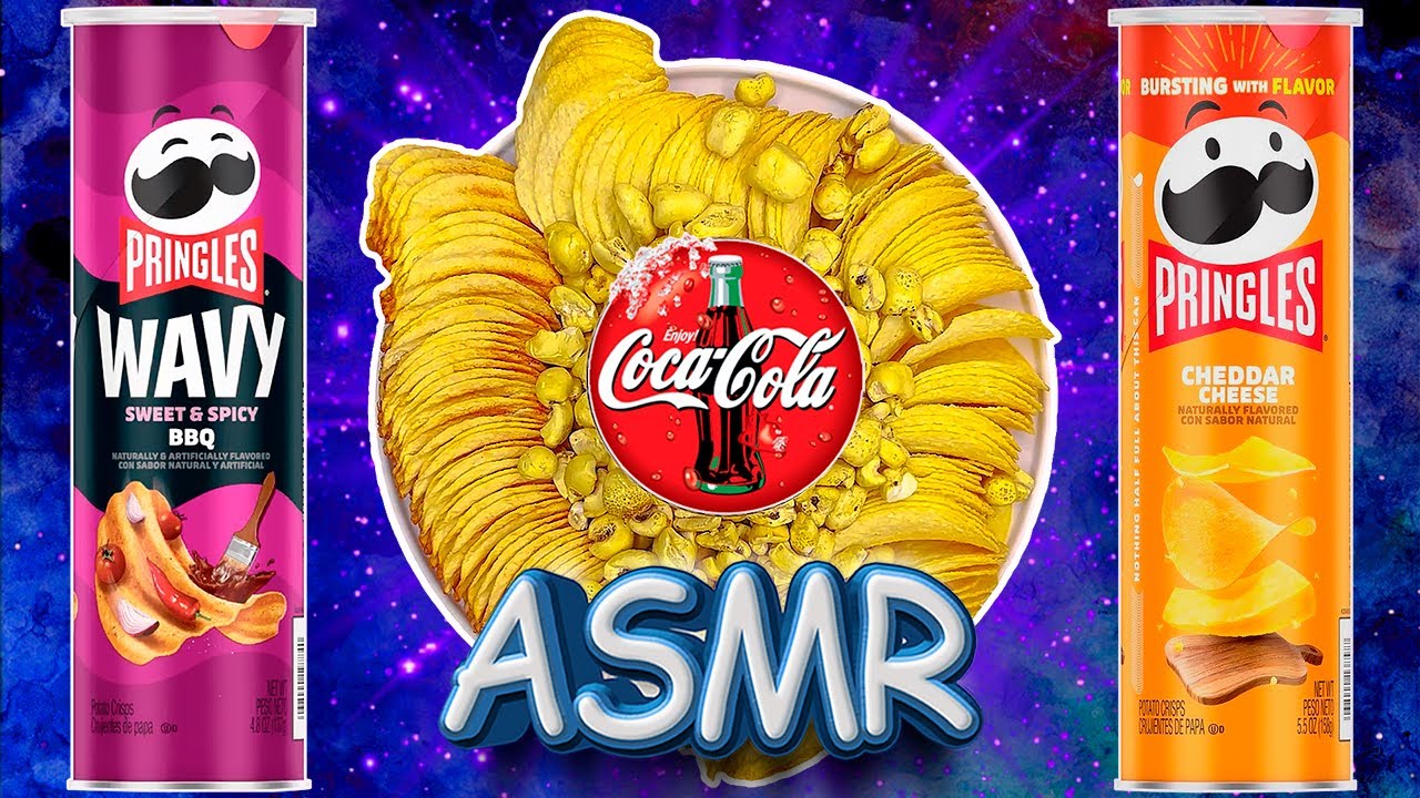 Filling Platter ASMR | Opening Pringles Potato Chips and Coca-Cola ...