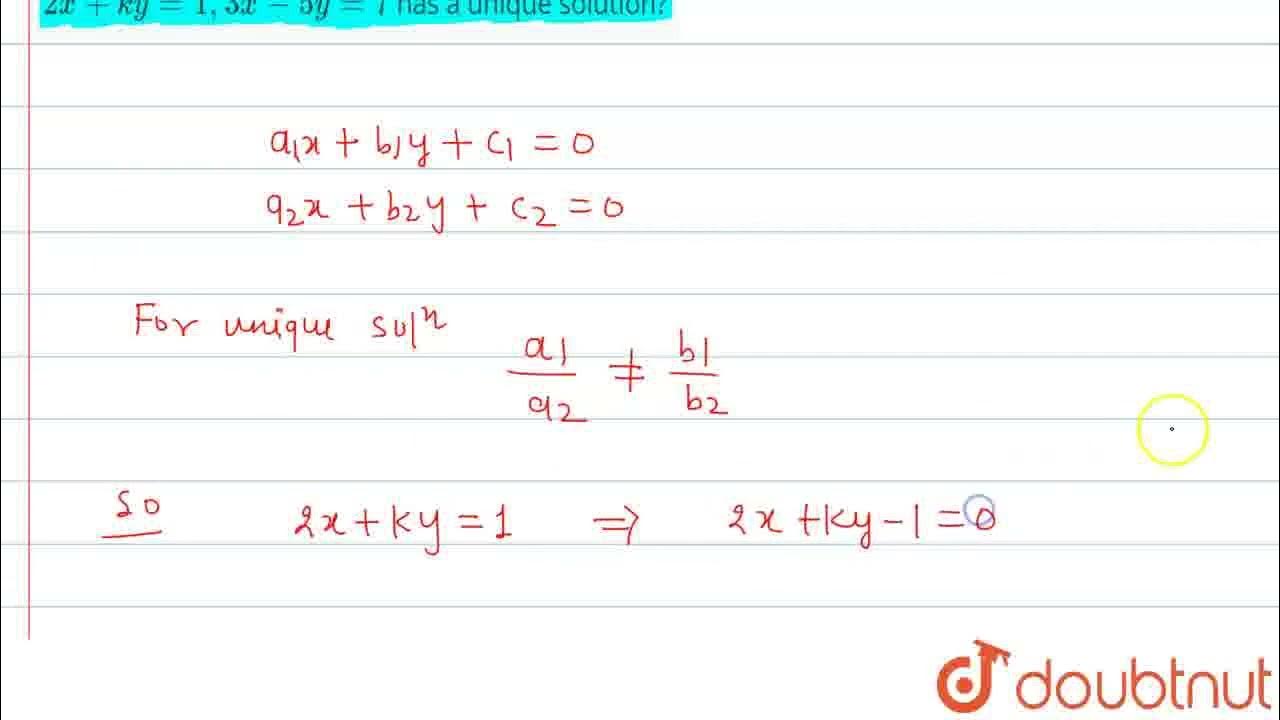 for-what-value-of-k-the-pair-of-equation-2x-ky-1-3x-5y-7-has-a-unique