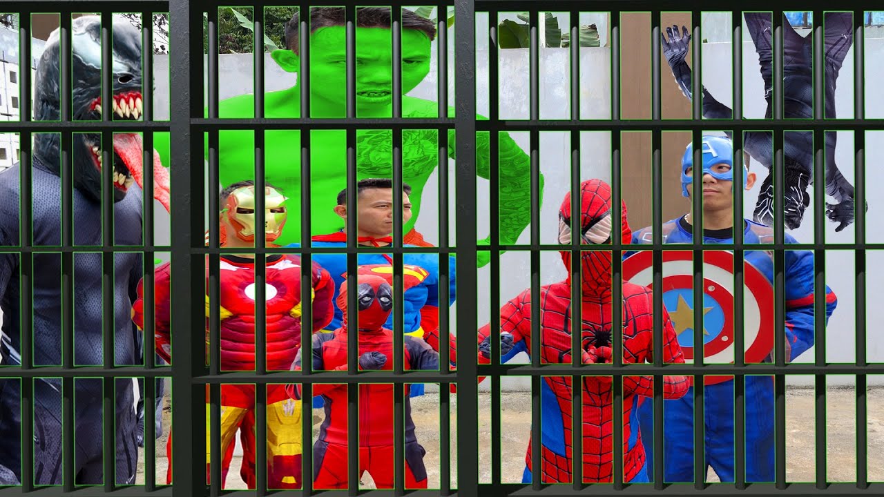 Superheroes Escape From Prison - Funny Green - YouTube