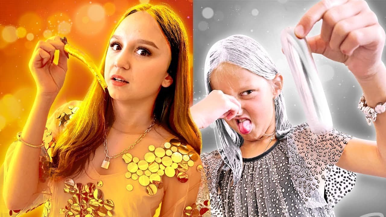 Предизвикателство ЗЛАТО VS СРЕБРО !! Gold VS Silver Food Challenge ...