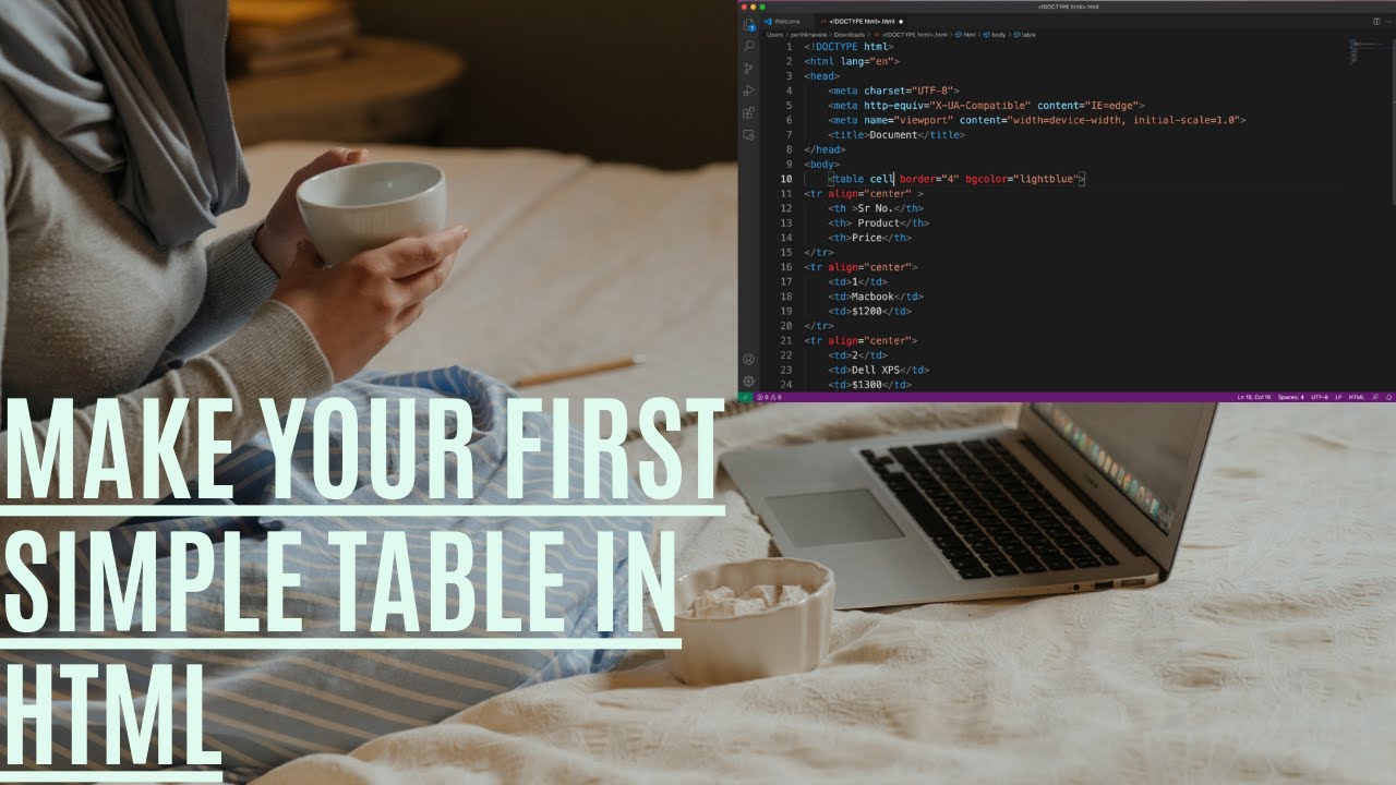 How to make a simple HTML table - YouTube