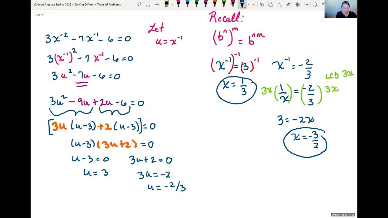 Solving Equations using Substitution to Make a Quadratic - YouTube