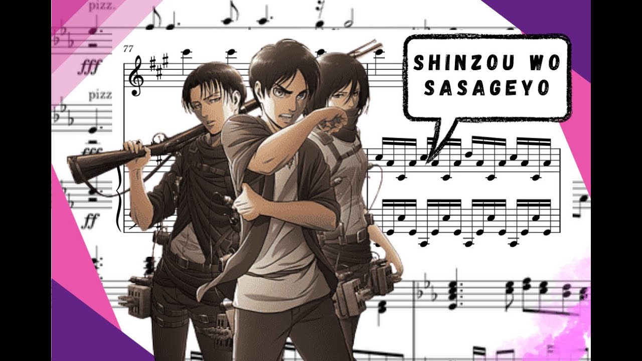 Shingeki no Kyojin - Shinzou wo Sasageyo - Quartet - YouTube