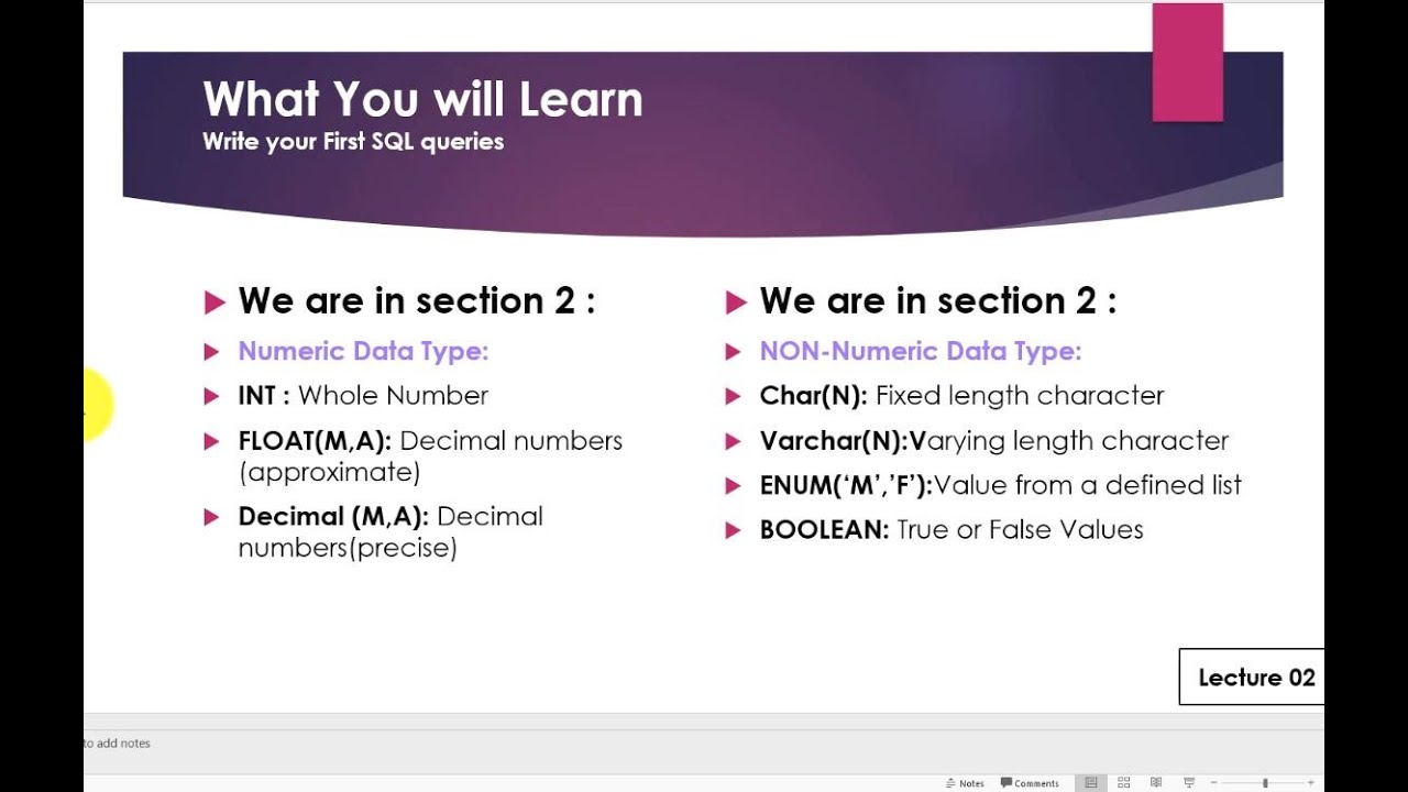 Mysql Bangla Lecture 02 What Is Datatype Youtube