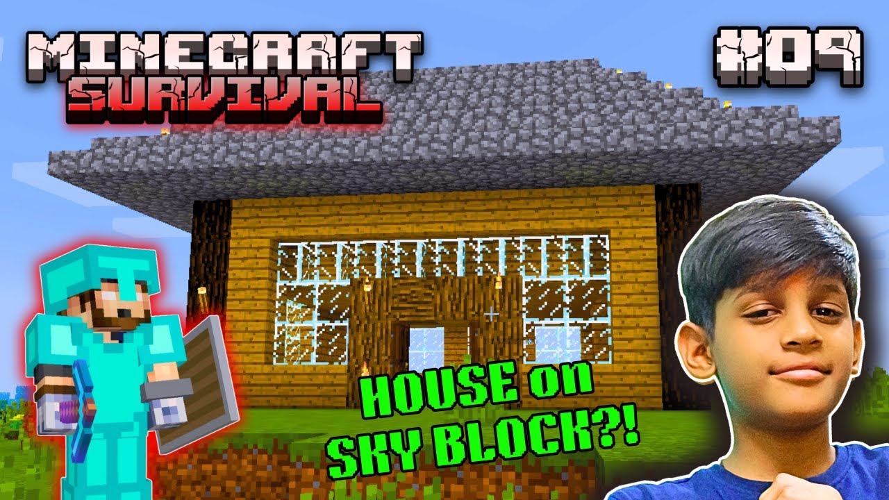 HOUSE ON MINECRAFT SKY BLOCK CHALLENGE?!! | MINECRAFT SURVIVAL SERIES ...