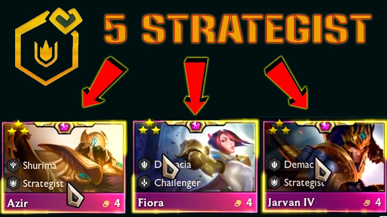 2 Demacias 3 ⭐⭐⭐ Fiora Jarvan Iv And Azir 3 ⭐⭐⭐ 5 Strategists Tft
