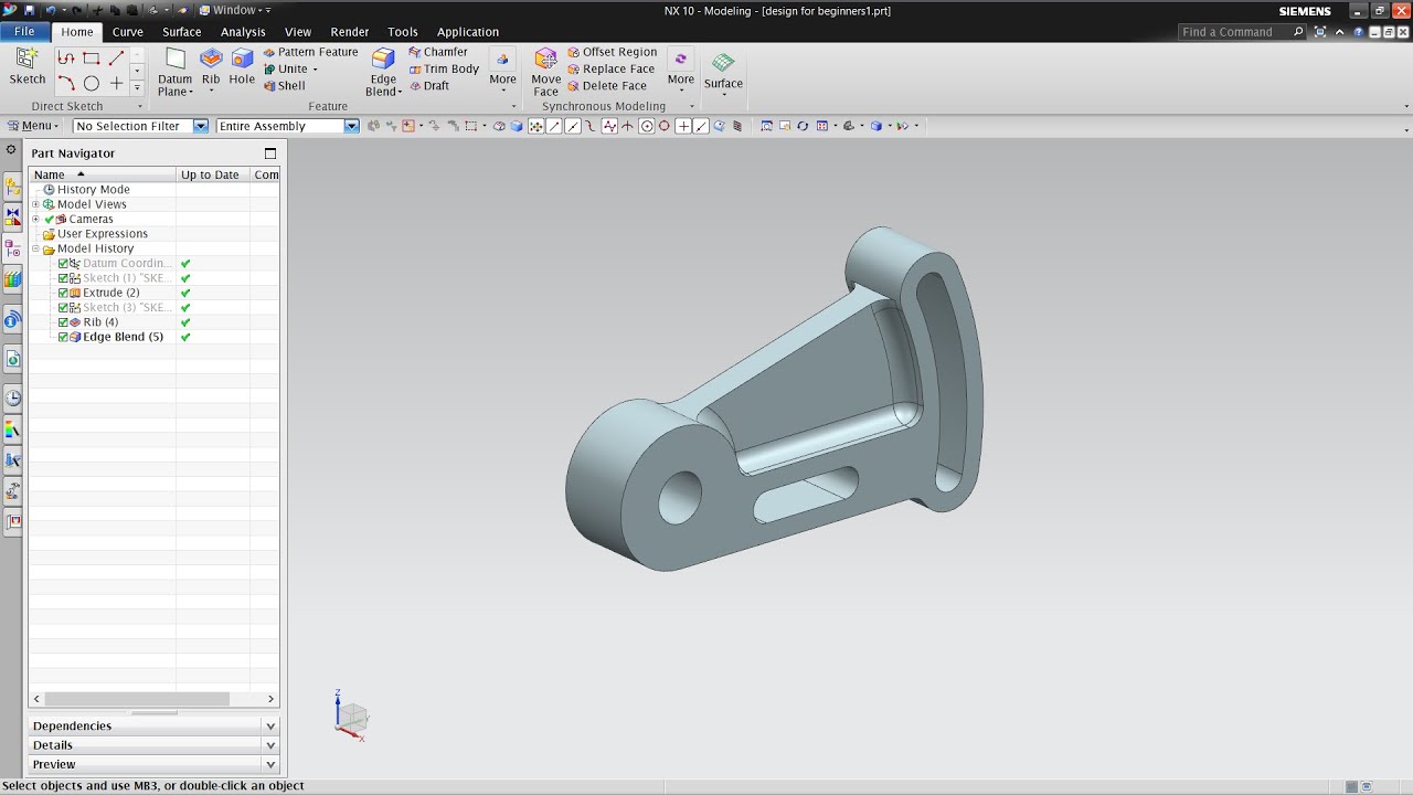 Siemens Nx Design For Beginners 1 Youtube