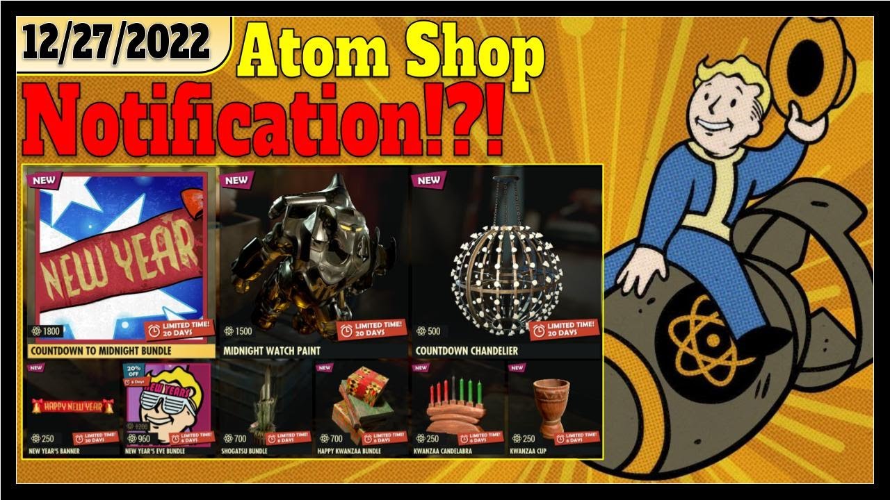 Fallout 76 Atom Shop (12/27/22) Offers: Countdown To Midnight Bundle ...