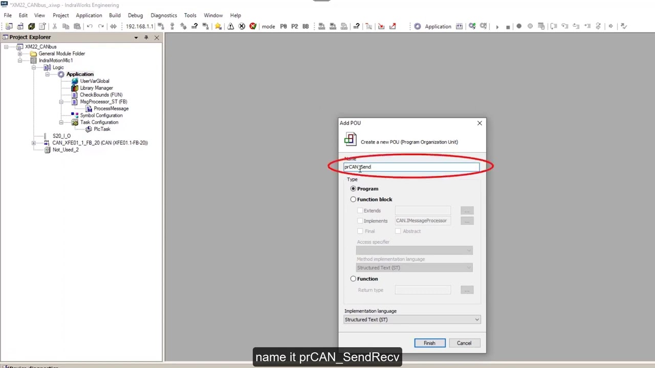CAN bus message processing with the PLC IndraControl XM - YouTube