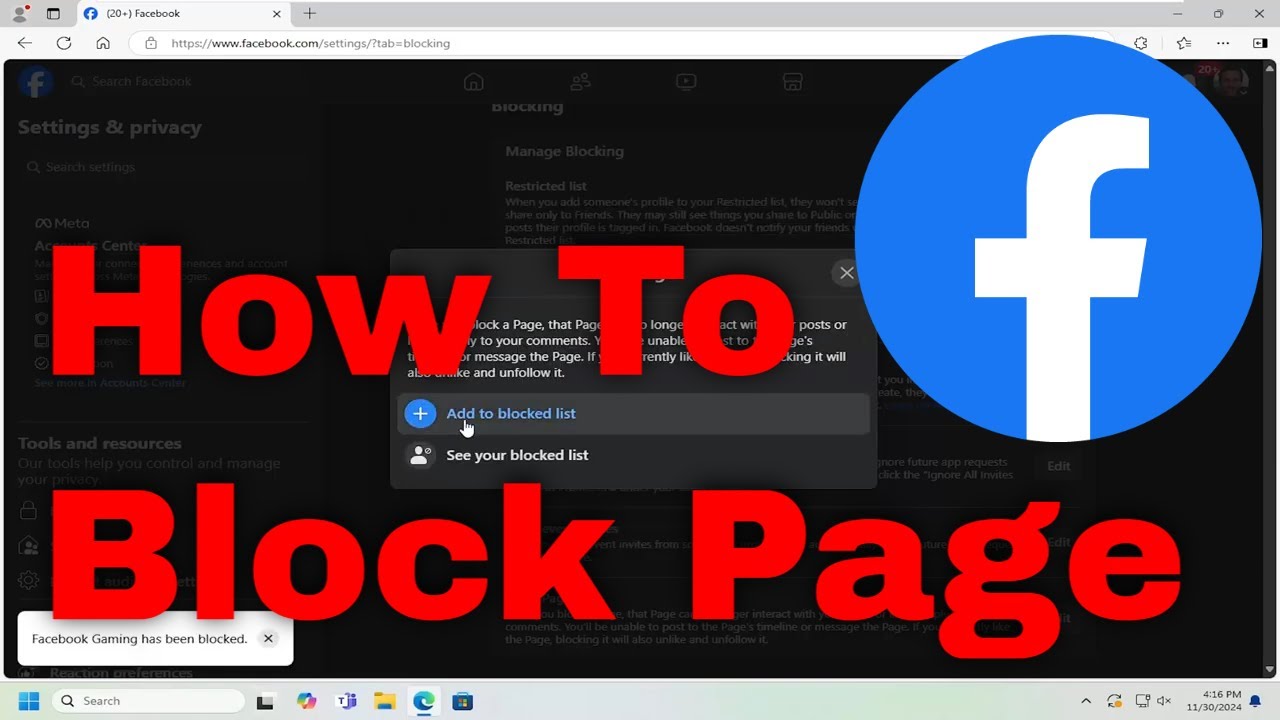 How to Block a Page on Facebook - Full Tutorial [Guide] - YouTube